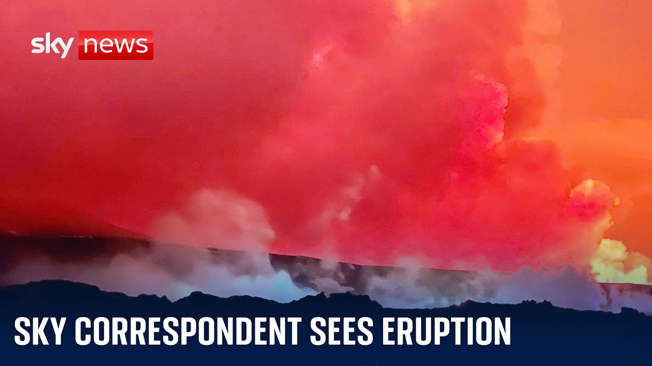 Iceland: Grindavik volcano erupts again, witnessed by Sky correspondent ...