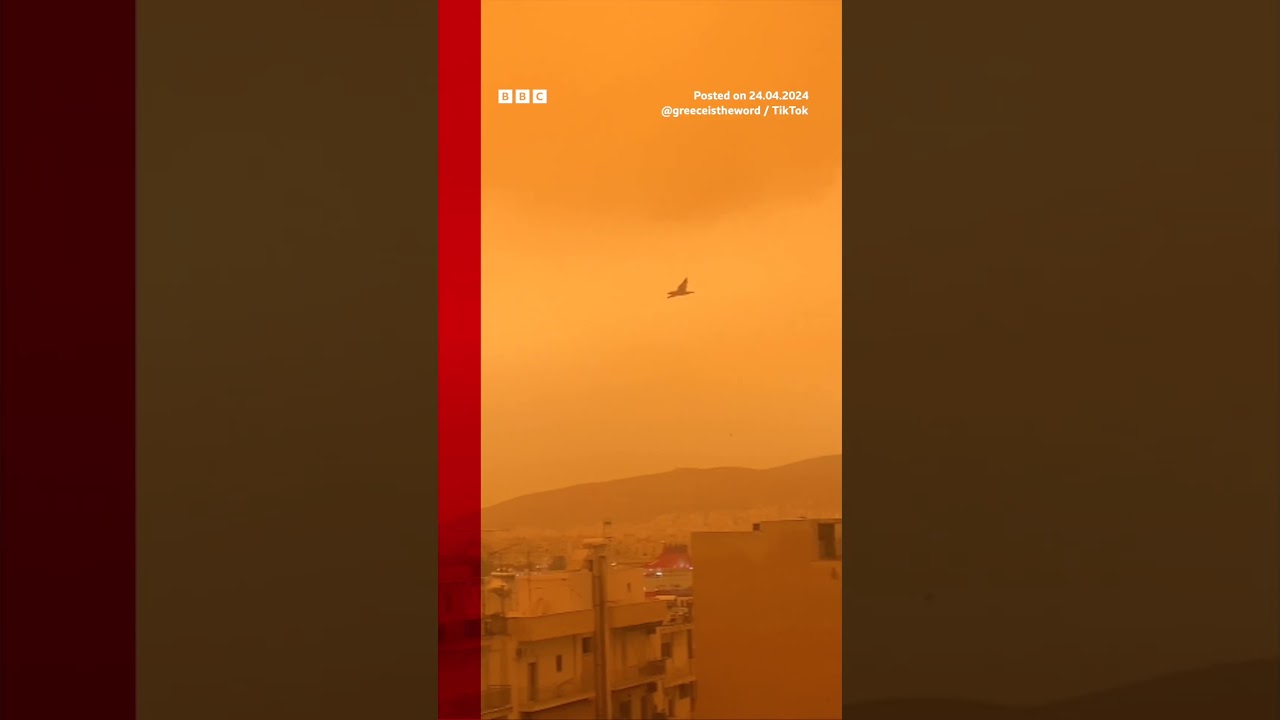 Orange Sahara dust haze descends over Athens. #Greece #Shorts #BBCNews ...