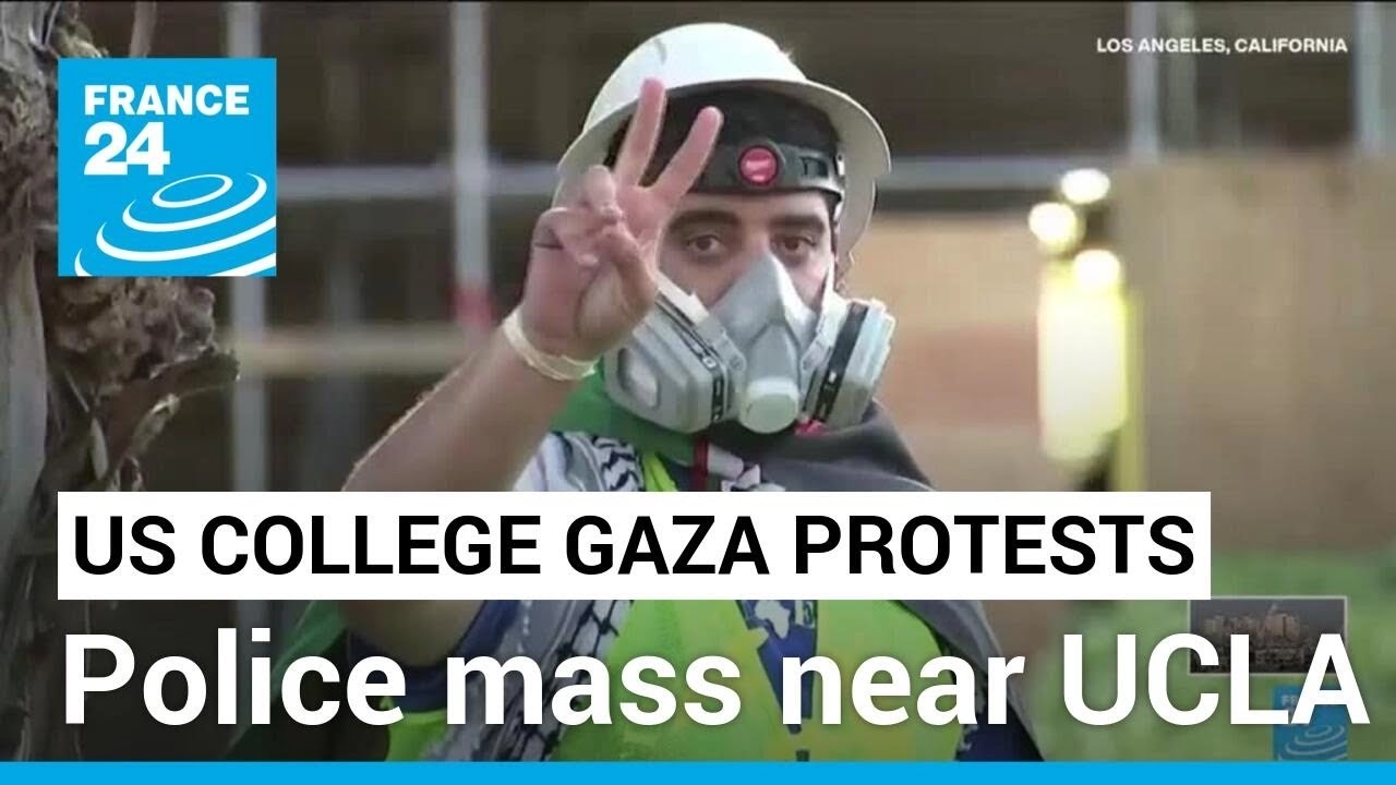 Police mass near UCLA pro-Palestinian protest camp, a day after violent ...