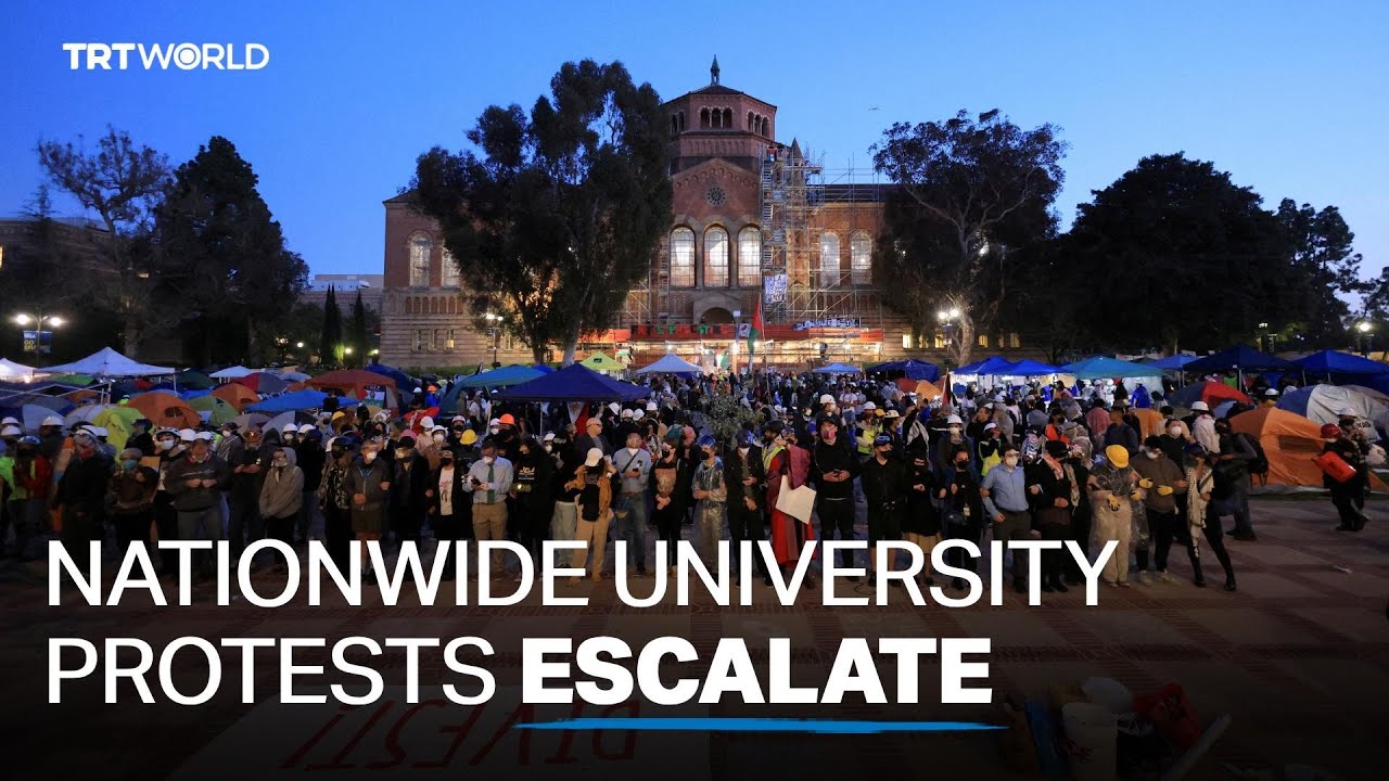 Police mass near UCLA protest camp, a day after violent clashes - World ...
