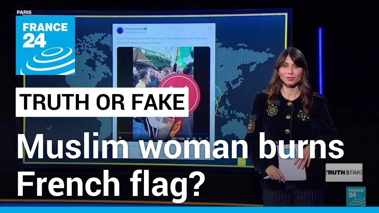 No, these images do not show a Muslim woman burning the French flag in ...
