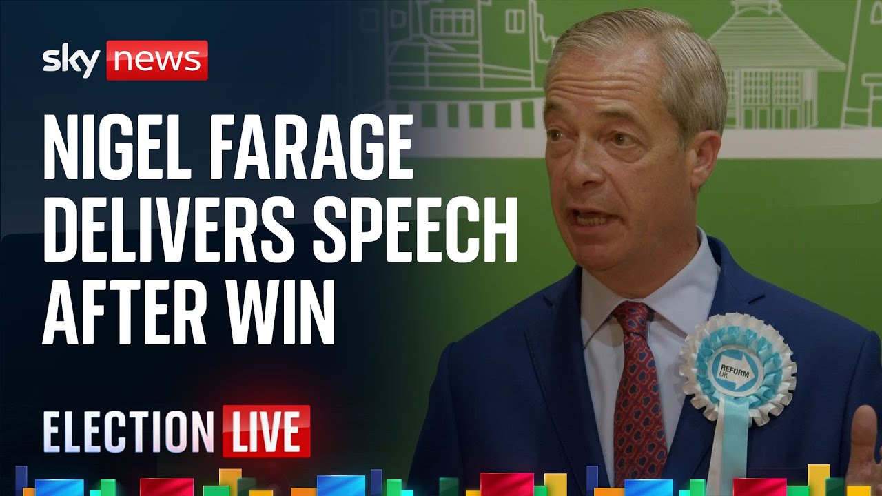 Watch live: Nigel Farage delivers a speech after winning Clacton seat ...