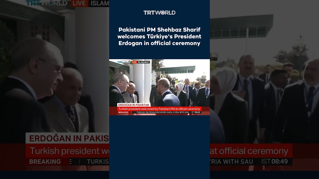 Pakistani PM Shehbaz Sharif welcomes Türkiye's President Erdogan in ...