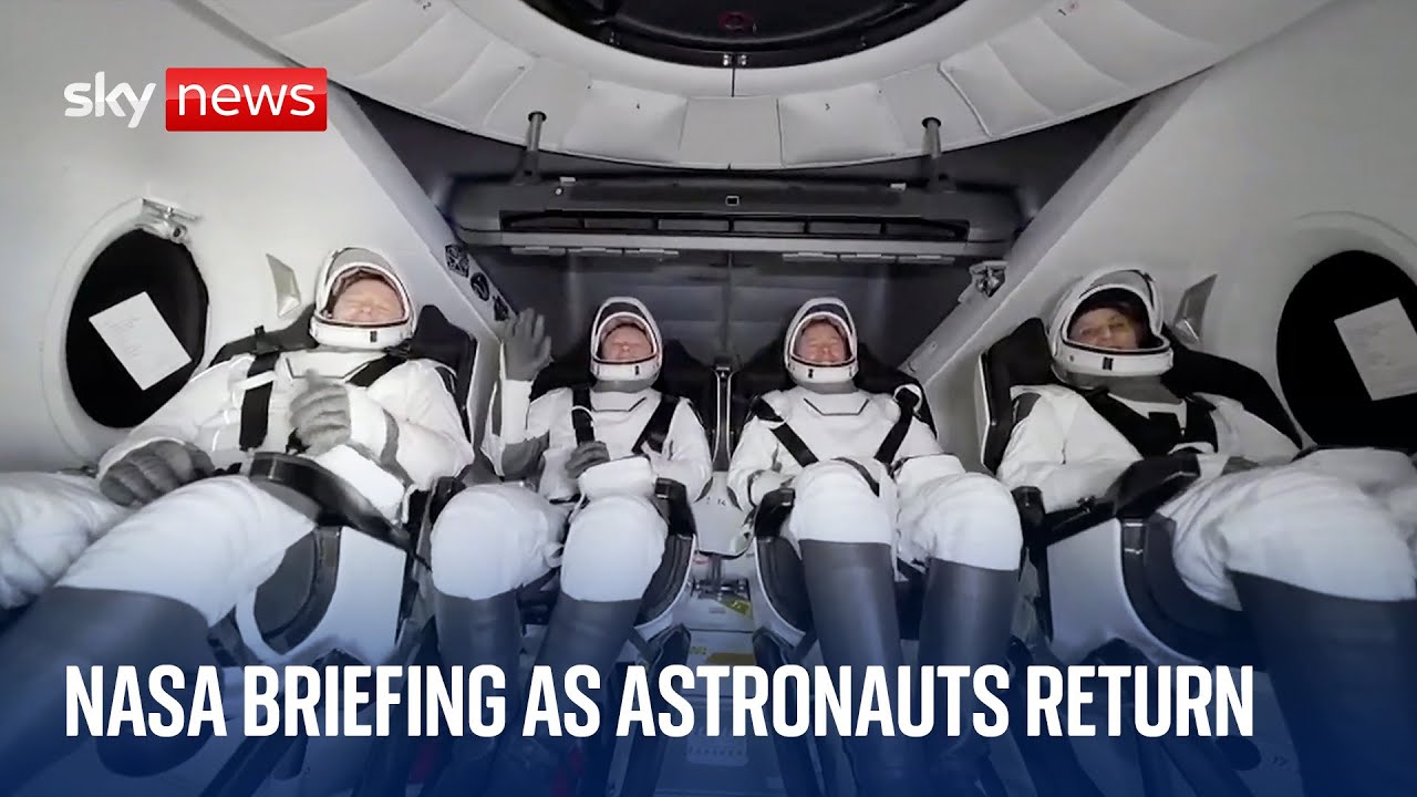 NASA news conference as astronauts return to Earth after months stuck ...