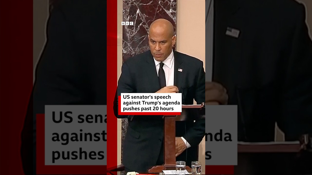 US senator's speech against Trump's agenda pushes past 20 hours. # ...