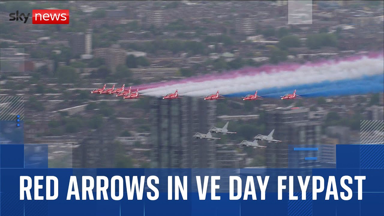 VE Day flypast features fighter jets, Red Arrows and WWII-era aircraft ...