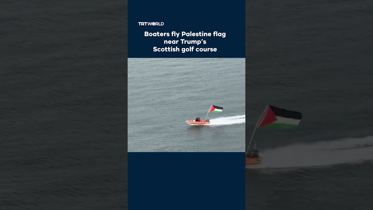 Boaters fly Palestine flag near Trump’s Scottish golf course - World News