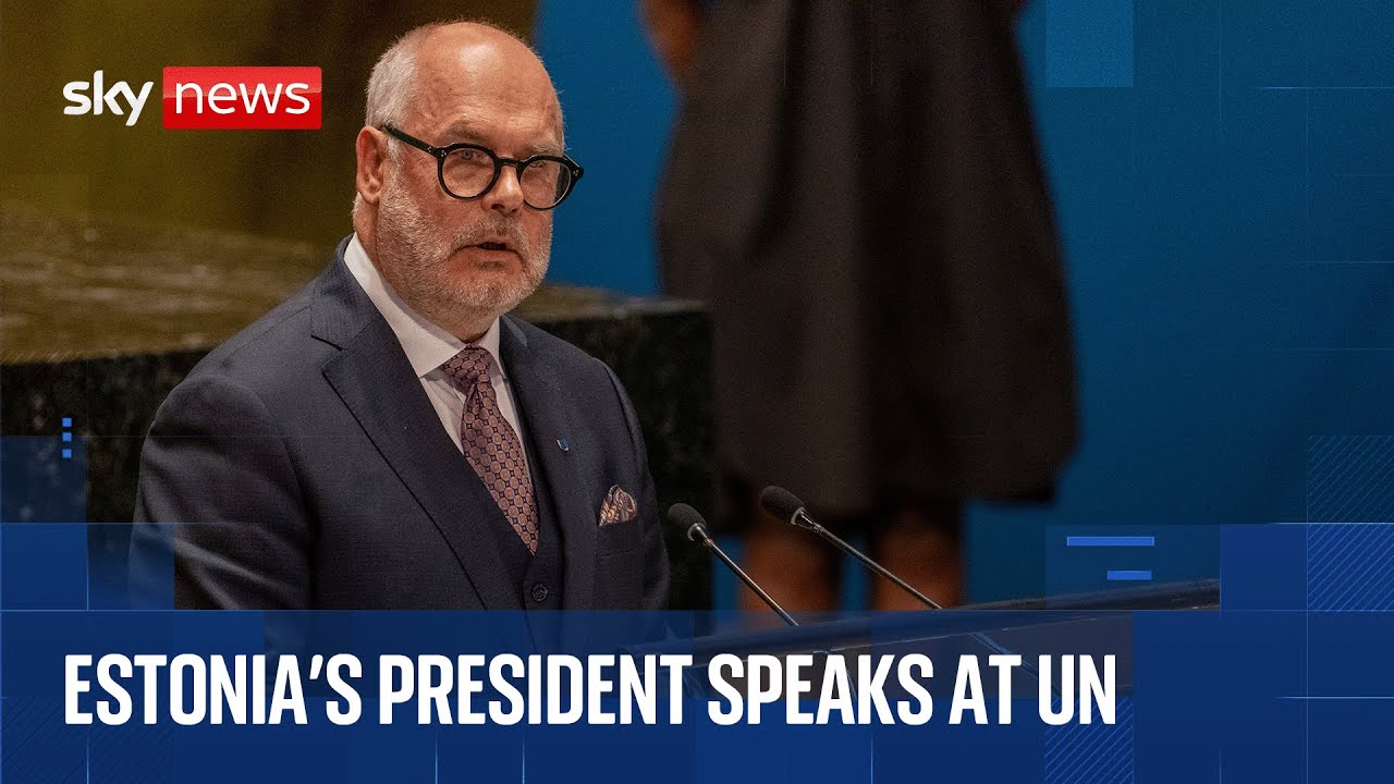 Estonian President Alar Karis speaks at United Nations General Assembly ...