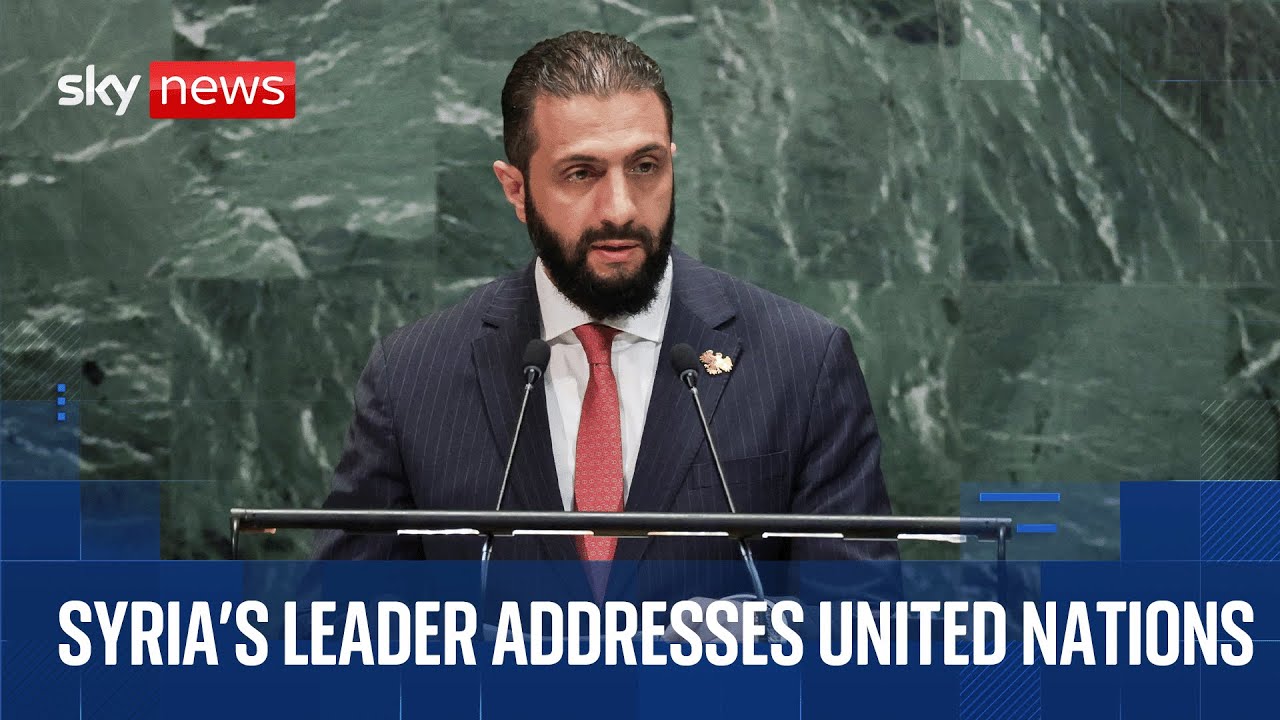 Syrian President Ahmad Al Sharaa delivers historic address to UN ...