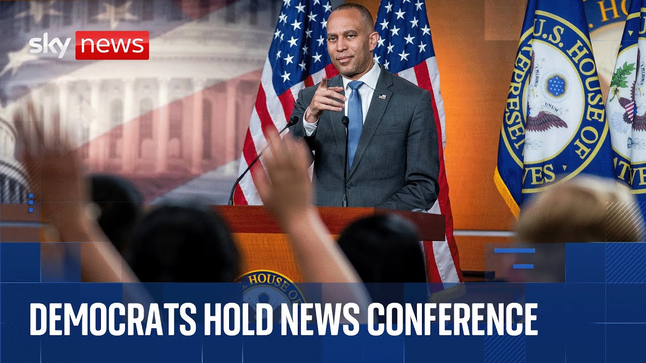 US House Democratic Leader Hakeem Jeffries holds news conference ...
