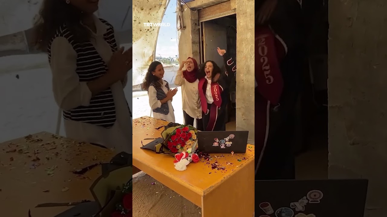 Student in Gaza celebrates high school graduation - World News