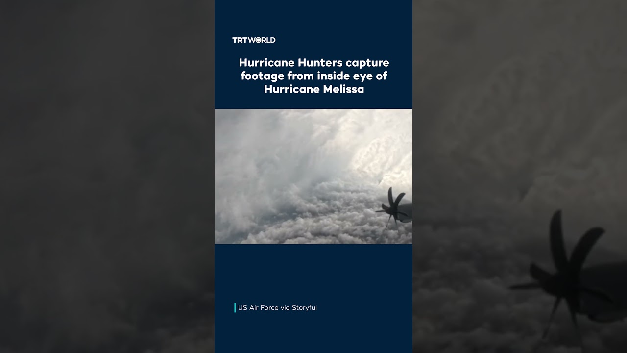 US Air Force Hurricane Hunters capture eye of Hurricane Melissa from ...