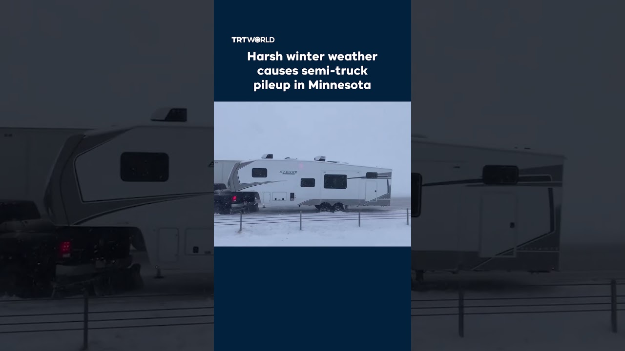 Harsh winter weather causes semi-truck pileup in Minnesota - World News