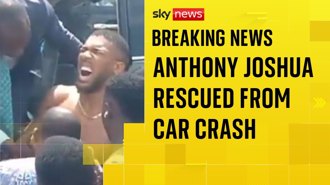 Footage shows Anthony Joshua being helped from car after crash in ...