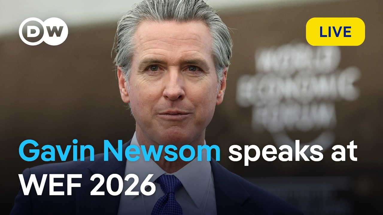 Live: California Governer Gavin Newsom speaks at the World Economic ...