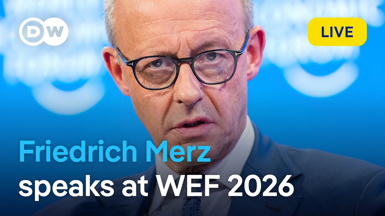 Live: German Chancellor Merz address to the World Economic Forum 2026 ...