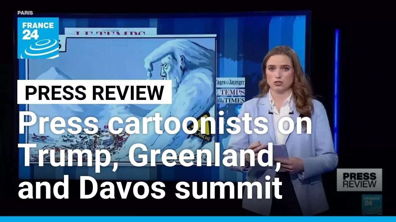 Press cartoonists on Trump's arrival for Davos summit in Switzerland ...