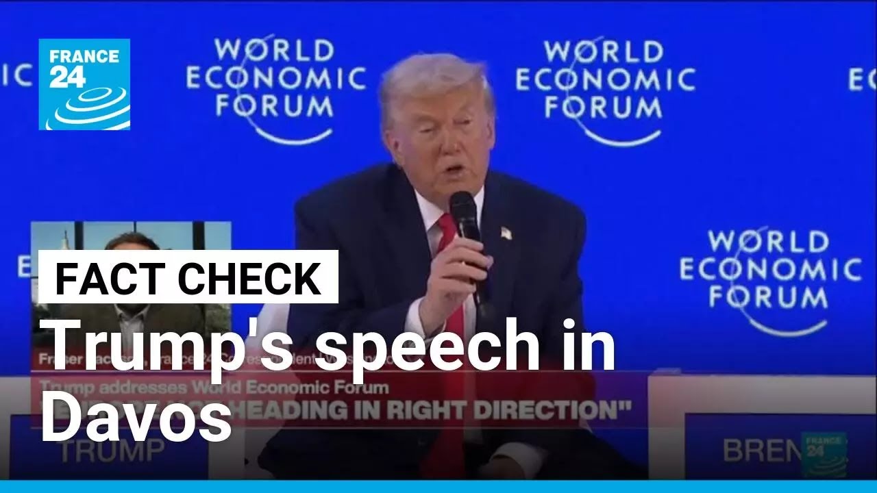Trump addresses World Economic Forum in Davos, making many "false ...