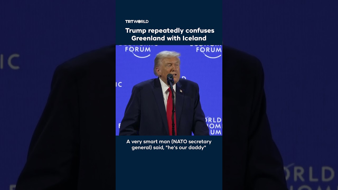 Trump repeatedly confuses Greenland with Iceland during Davos speech ...