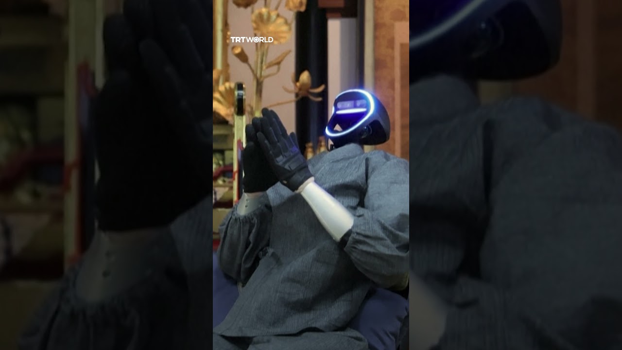 Japan's AI-powered robot monk Buddharoid converses at temple ...